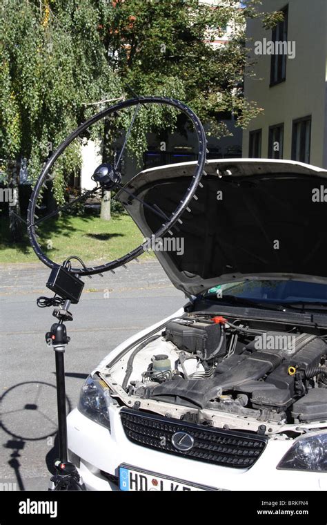 A Microphone Array Of An Acoustic Camera Set Up To Measure The Engine