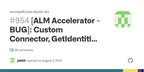 ALM Accelerator BUG Custom Connector GetIdentities Unable To