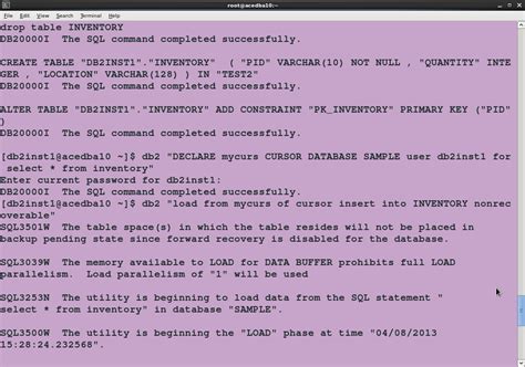 Load Using Database Option Of Load Cursor