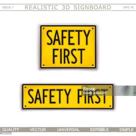 Safety First Stock Illustration Download Image Now Badge Banner