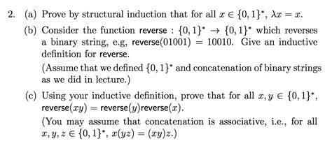 solved 2 a prove by structural induction that for all x €