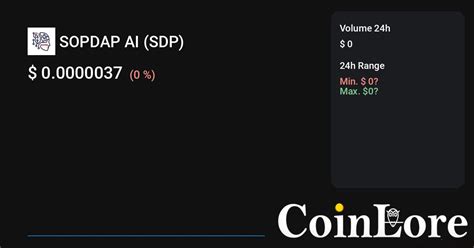 Sopdap Ai Price Chart Market Cap Sdp Coin Essentials Coinlore