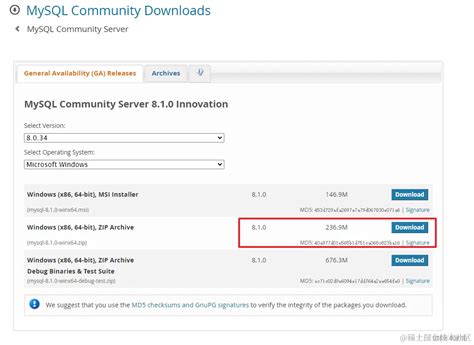 【windows上同时安装两个不同版本mysql】mysql安装教程 57和80版本一、mysql官网下载对应版本 掘金