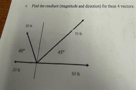 Solved 4 Find The Resultant Magnitude And Direction For