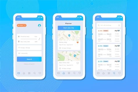 최고의 서비스 모바일 앱으로 여행 무료 벡터
