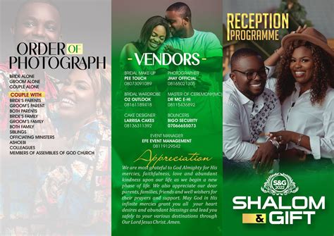 Wedding Reception Program Design Wedding Program Design Flyer And