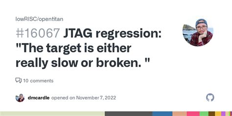 JTAG Regression The Target Is Either Really Slow Or Broken Issue LowRISC