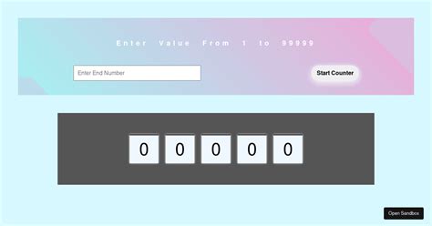 Five Digit Up Counter Codesandbox Five Digit Up Counter Codesandbox