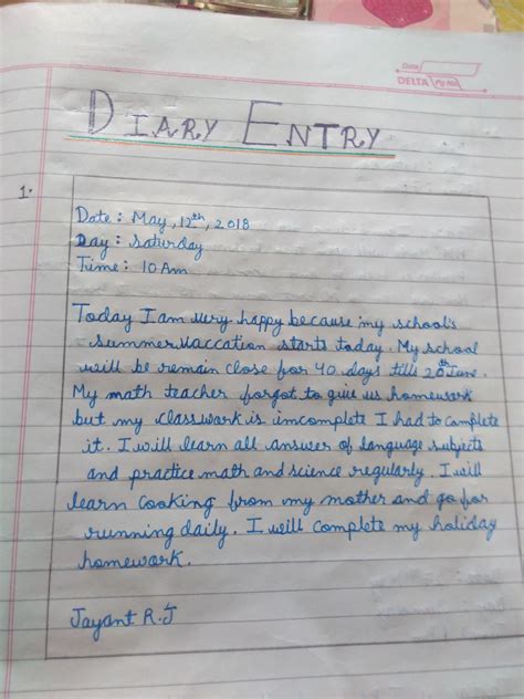 diary entry for class 10 pdf at jonathan boone blog