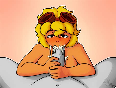 Rule 34 Blonde Hair Blowjob Cum Cum In Mouth Cute Goggles Goggles On