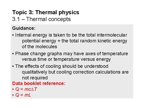 Topic 3 Thermal Physics 3 1 Thermal Concepts