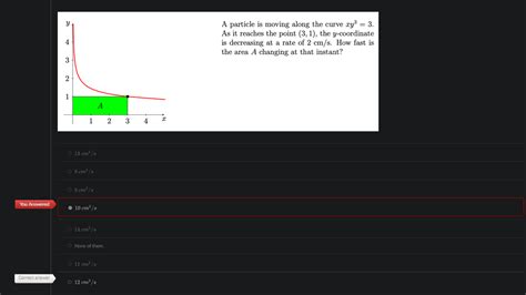 solved a particle is moving along the curve xy3 3 as it