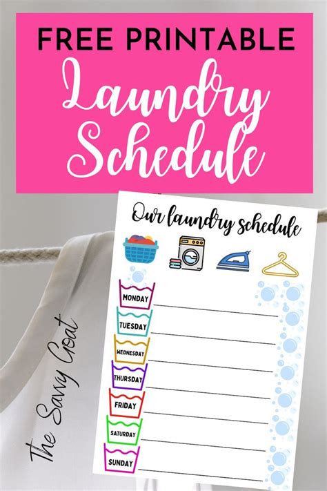 Free Printable Laundry Schedule Artofit