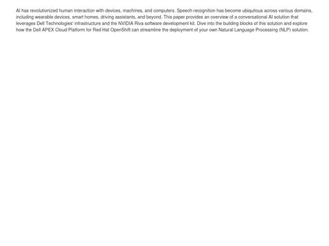 Executive Summary Ai Driven Speech Recognition And Synthesis On Dell