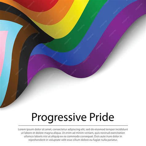 Premium Vector Waving Flag Of Progressive Pride On White Background