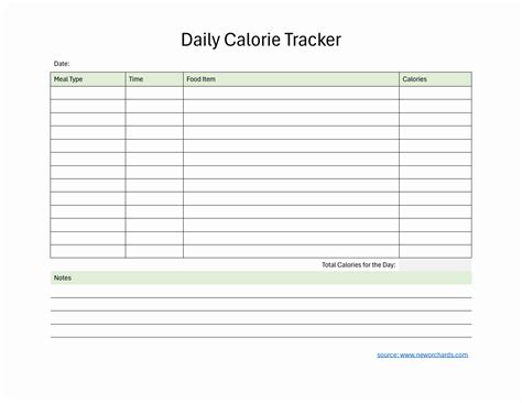 Free Calorie Tracker Templates Pdf Word Excel