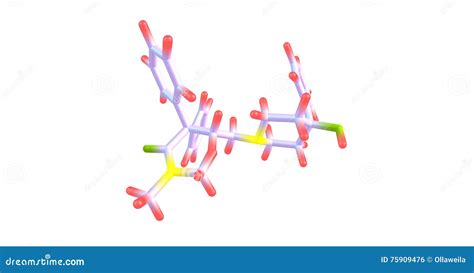 Loperamide Molecular Structure Isolated On White Stock Illustration