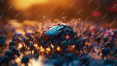 수중 연구는 빛나는 물고기가 Ai에 의해 생성된 생물학과 기술의 경이로움을 보여줍니다 Ai 생성 이미지