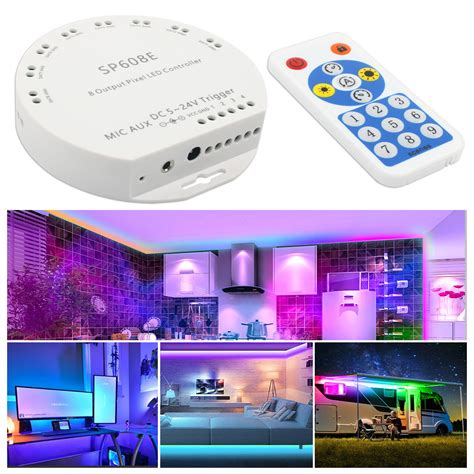 SP608E 8 Signal Output RGB LED Strip Controller Heitz Lightz