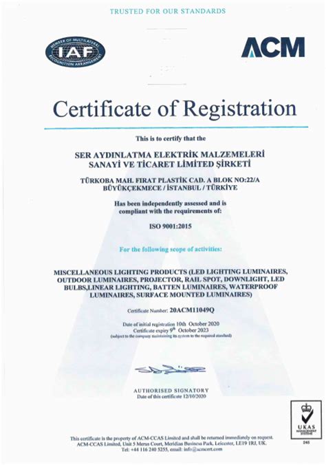 ACM Our certificates Ferled Hayata Işık Tut
