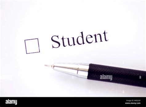 Student Checkbox With A Cross On White Paper Checklist Concept Stock