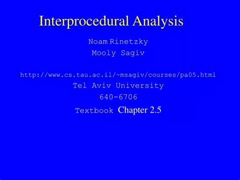 Ppt Interprocedural Analysis Powerpoint Presentation Free Download