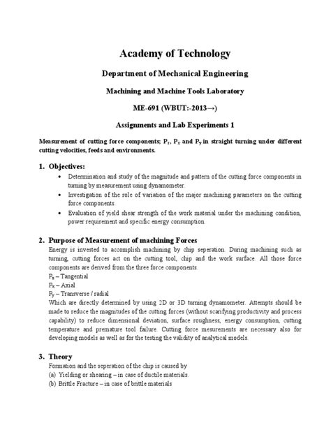 Measurement Of Cutting Forces Pdf Fracture Force