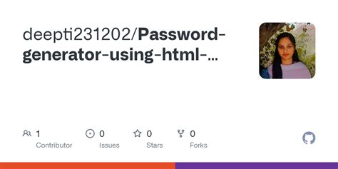 Github Deepti231202 Password Generator Using Html Css And Javascript
