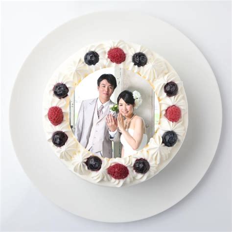 写真ケーキ フォト プレート 付き デコレーションケーキ プリント 画像 誕生日 バースデー 記念日 お祝い 5号 4人分 〜 6人分 送料