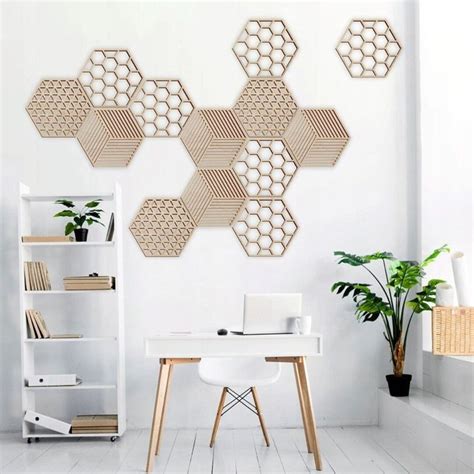 Hexagon Wall Panel I Birch Plywood Wall Panel I Modern Wall Decor I Eco