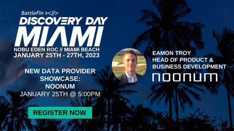 Excited To Be Down At Battlefins Alt Data Conference In Miami For The Next Few Days Todays