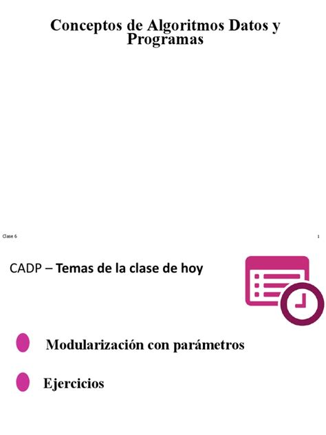 Clase6 Modularizacionparametros Pdf Parámetro Programación De Computadora Lenguaje De
