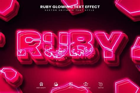 Ruby Glowing Editable Text Effect Graphic By Niestart Creation Creative Fabrica