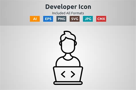 Developer Vector Outline Icon Graphic By Abidehtisham Creative Fabrica