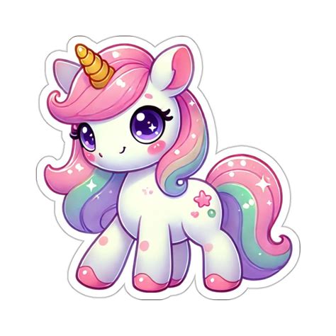 Cute Unicorn Stickers Rainbow Pink Waterproof Laptop Tumbler Car