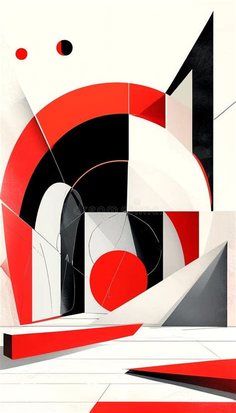 Dynamic Interplay Of Shapes And Colors In A Modern Abstract Design Stock Illustration