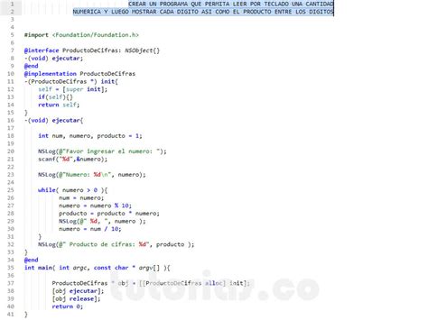 POO Objective C Multiplicacion De Digitos Tutorias Co