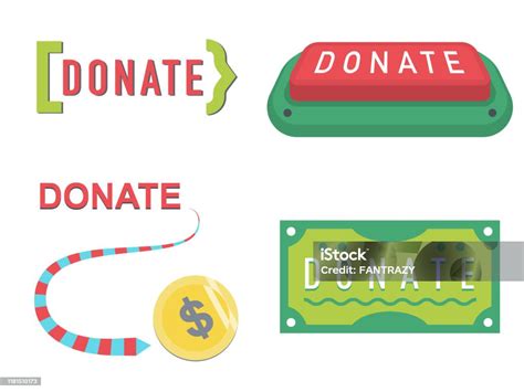 Donate Buttons Set Help Icon Donation Stock Illustration Download