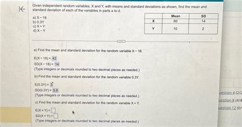 Solved Given Independent Random Variables X And Y With