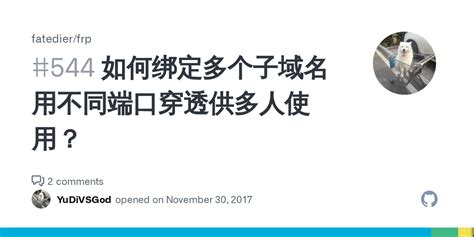 如何绑定多个子域名用不同端口穿透供多人使用？ · Issue 544 · Fatedierfrp · Github