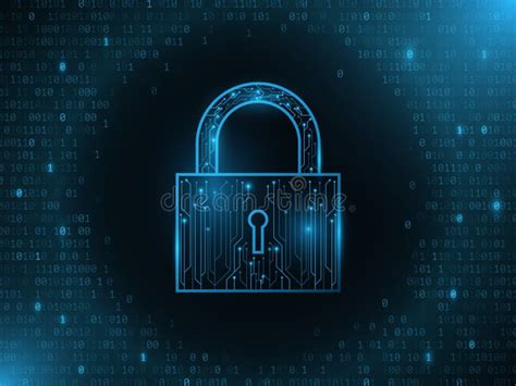 Futuristic Security Lock From A Computer Circuit Board Luminous