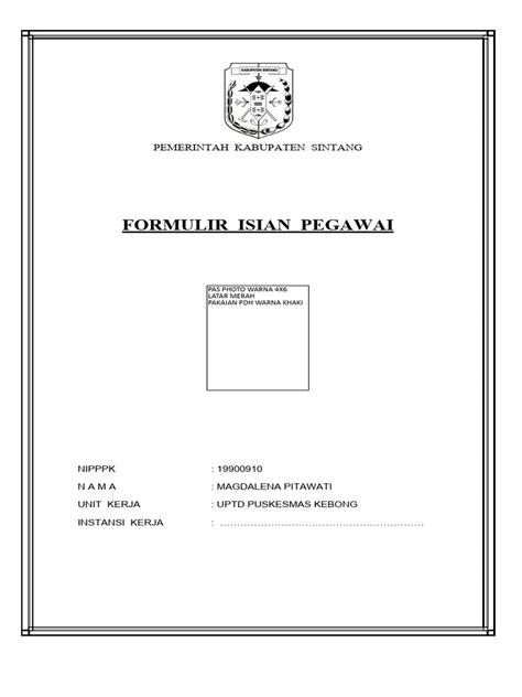 Formulir Isian Pegawai Pdf