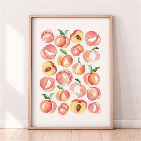 Peach Wall Art Etsy