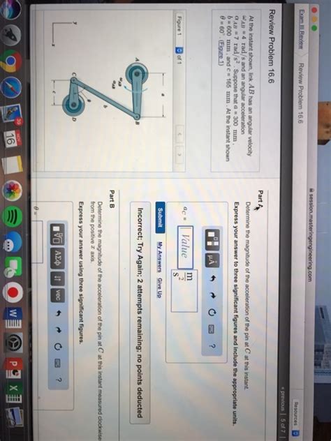 Solved Review Problem Part At The Instant Shown Chegg Com