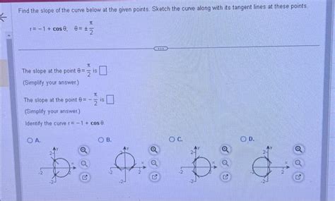 solved find the slope of the curve below at the given