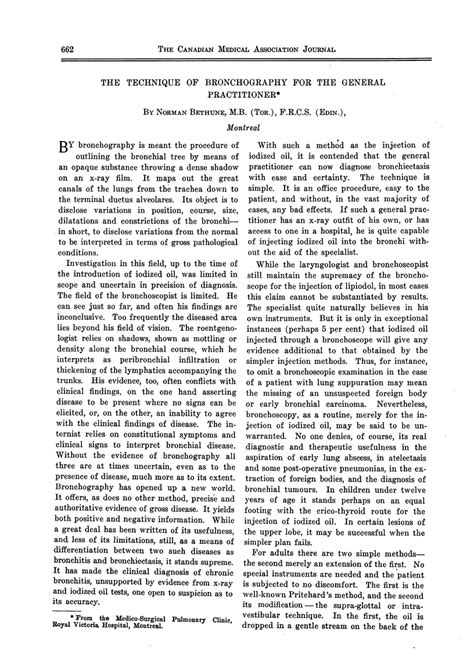 The Technique Of Bronchography For The General Practitioner Pmc