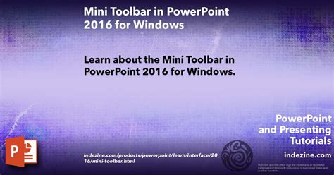 mini toolbar in powerpoint 2016 for windows
