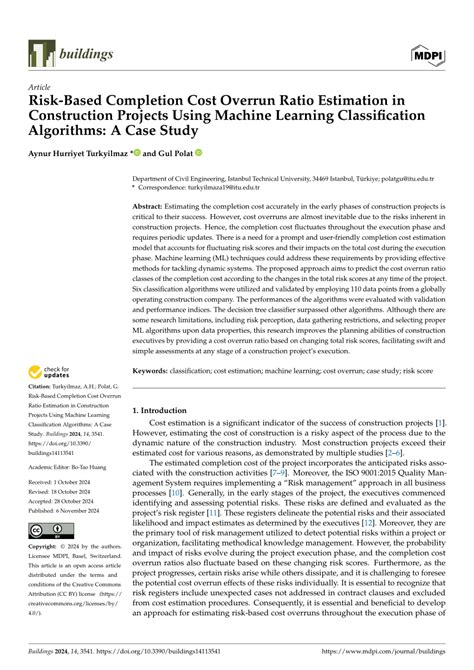 Pdf Risk Based Completion Cost Overrun Ratio Estimation In