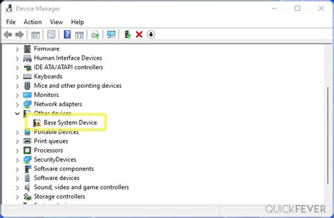 what is and fix base system device error in device manager