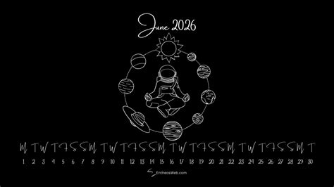 2026 Monthly Space Themed Calendar Desktop Wallpaper For The Full Year Entheosweb